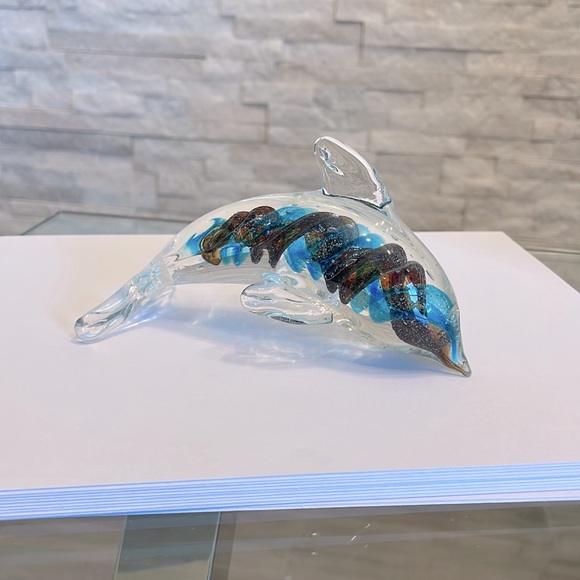 Accents | Glass Dolphin Paperweight | Poshmark